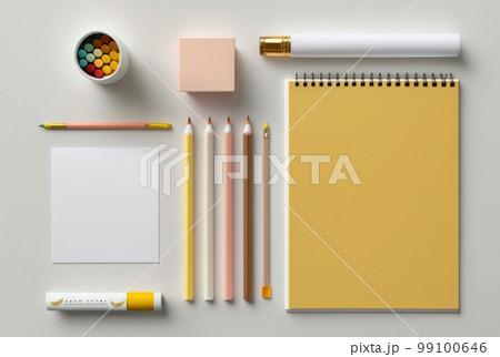 Top view of stationary object on white background.のイラスト素材 [99100646 ...
