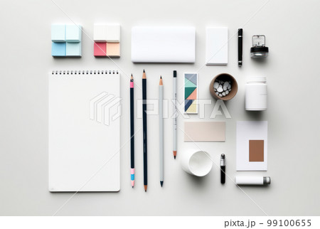 Top view of stationary object on white background.のイラスト素材 [99100655 ...