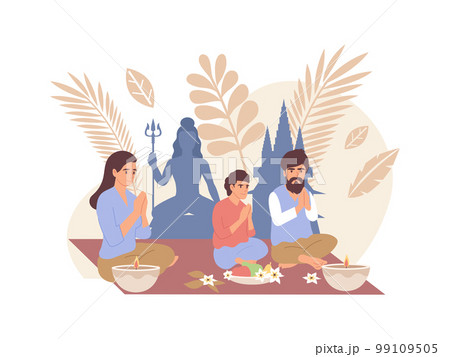 Buddhist Family Religion Compositionのイラスト素材 [99109505] - PIXTA