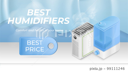 Humidifier Realistic Advertising Bannerのイラスト素材 [99111246] - PIXTA