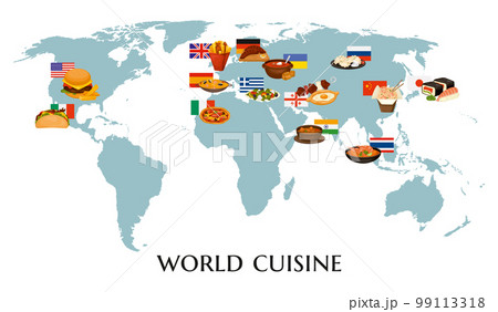 World Map Cuisine Compositionのイラスト素材 [99113318] - PIXTA