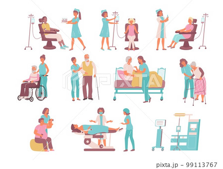 Nurse Flat Icon Setのイラスト素材 [99113767] - PIXTA