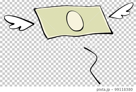 Plain illustration of flying bills - Stock Illustration [99118380] - PIXTA