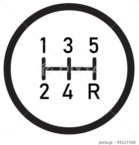 Gearbox icon on white background. Gear shifter...のイラスト素材 [99127388] - PIXTA