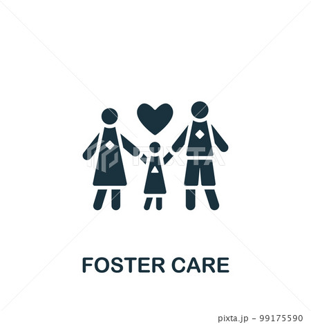 Foster care icon. Monochrome simple sign from...のイラスト素材 [99175590] - PIXTA