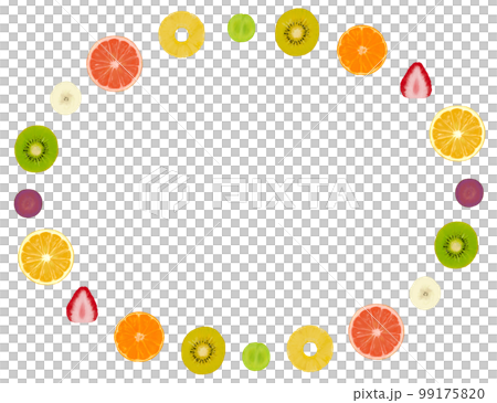 Illustration frame of cut fruit - Stock Illustration [99175820] - PIXTA