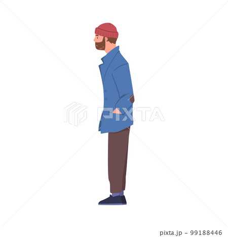 Homeless or refugee man needs help and food....のイラスト素材 [99188446] - PIXTA