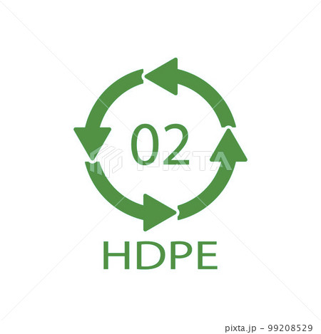 HDPE 02 recycling code symbol. Plastic...のイラスト素材 [99208529] - PIXTA