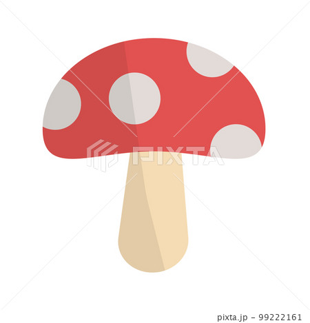 フラットデザインの赤いキノコのアイコン。菌類。ベクター。のイラスト素材 [99222161] - PIXTA