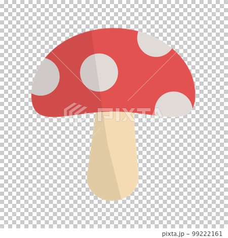 Red mushroom icon in flat design. fungi. vector. - Stock Illustration ...