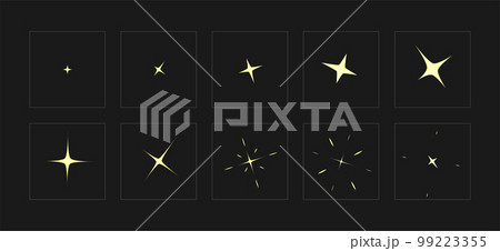 Cartoon Different Shine Sparkle Animation...のイラスト素材 [99223355] - PIXTA