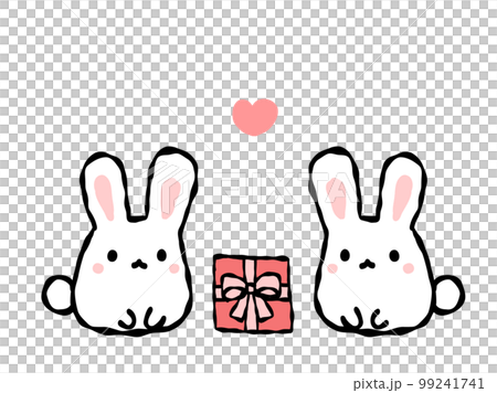rabbit giving a present - Stock Illustration [99241741] - PIXTA