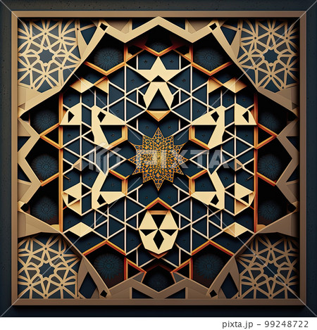 Islamic geometric pattern with triangles and...のイラスト素材 [99248722] - PIXTA