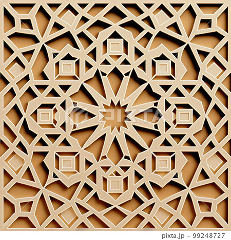 Islamic geometric pattern with triangles and...のイラスト素材 [99248727] - PIXTA