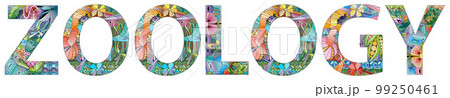Word ZOOLOGY. Vector decorative zentangle...のイラスト素材 [99250461] - PIXTA