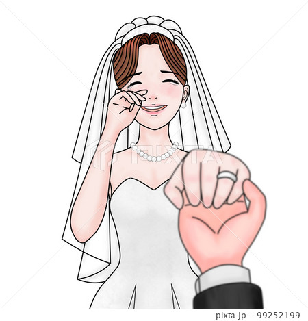 結婚式で泣き笑いする花嫁さんのイラスト素材 [99252199] - PIXTA