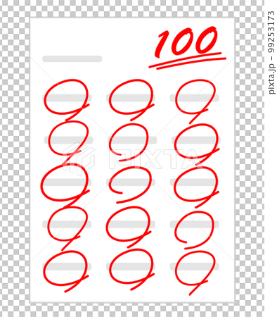 100-point test paper - Stock Illustration [99253173] - PIXTA