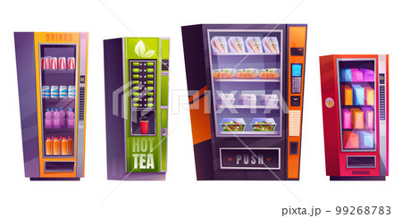 Set of vending machine with snack, candy and tea.のイラスト素材 [99268783] - PIXTA