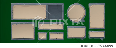 Game dialogue boxes, speech bubbles and framesのイラスト素材 [99268899] - PIXTA