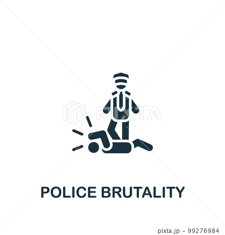 Police brutality icon. Monochrome simple sign...のイラスト素材 [99276984] - PIXTA