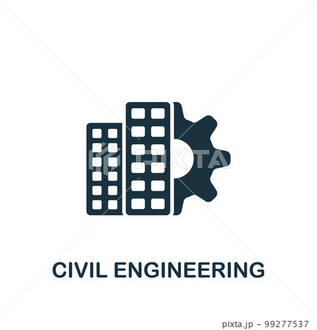 Civil engineering icon. Monochrome simple sign...のイラスト素材 [99277537] - PIXTA
