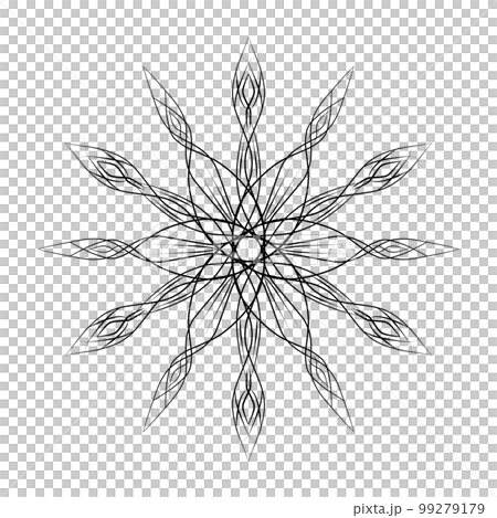 mandala flower line drawing - Stock Illustration [99279179] - PIXTA