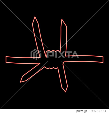 Neon barbed wire red color vector illustration...のイラスト素材 [99282664] - PIXTA