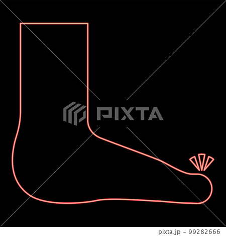 Neon foot finger care pedicure concept human...のイラスト素材 [99282666] - PIXTA