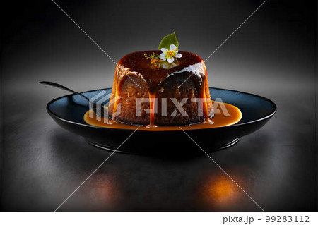 MALVA PUDDING on black background created with...のイラスト素材 [99283112] - PIXTA