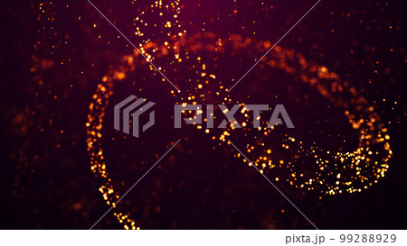 Golden red glow particles flicker and float in...のイラスト素材 [99288929] - PIXTA
