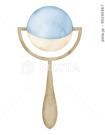 Watercolor Baby Rattle Toy. Hand drawn...のイラスト素材 [99290967] - PIXTA