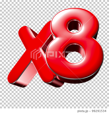 X8 red 3D.のイラスト素材 [99291534] - PIXTA