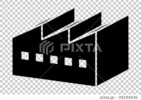 Three-dimensional silhouette of the factory - Stock Illustration ...