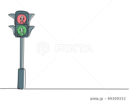 Single one line drawing of special traffic...のイラスト素材 [99309352] - PIXTA