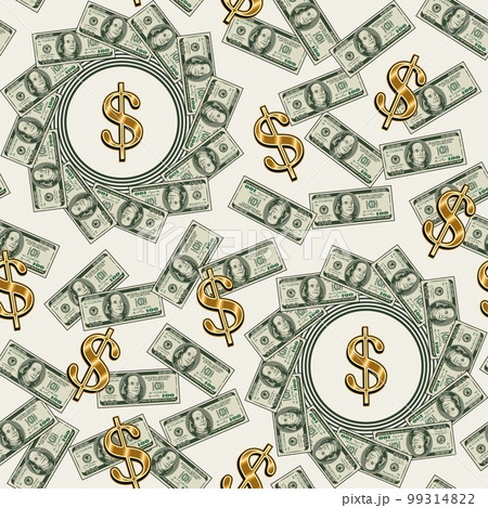 Seamless money pattern with random scattered...のイラスト素材 [99314822] - PIXTA