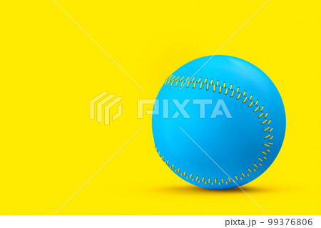 Blue softball or baseball ball isolated on...のイラスト素材 [99376806] - PIXTA