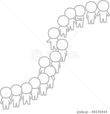 行列に並ぶ人々のイラスト素材 [99376944] - PIXTA