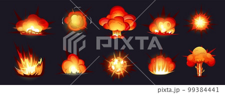 Superhero blowing explosion. Bomb destruction....のイラスト素材 [99384441] - PIXTA
