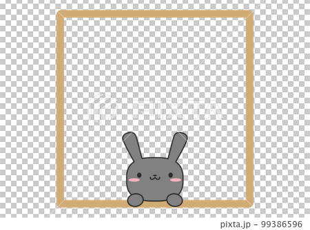 Rabbit and square frame - Stock Illustration [99386596] - PIXTA