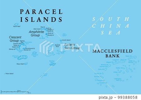 Paracel Islands political map. Also known as...のイラスト素材 [99388058] - PIXTA