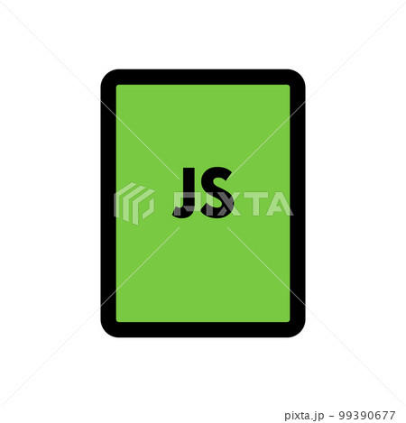 JS file icon line isolated on white background....のイラスト素材 [99390677 ...