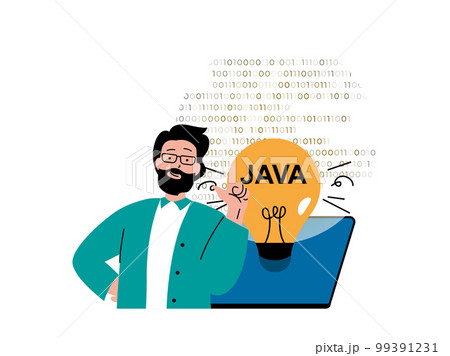 Programming software concept with character...のイラスト素材 [99391231] - PIXTA