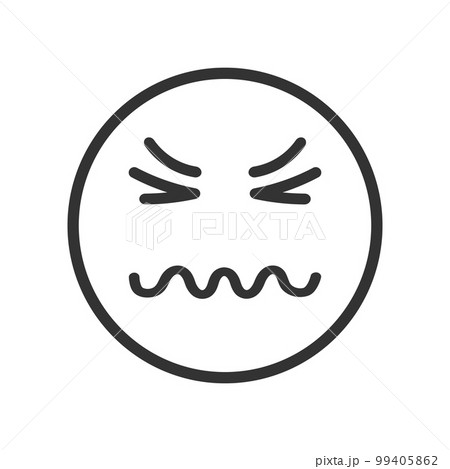 Emoji face with confounded emotion, squiggly...のイラスト素材 [99405862] - PIXTA
