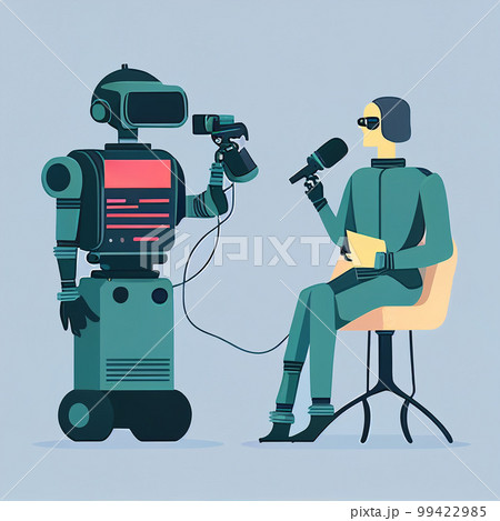 artificial intelligence has replaced humans in...のイラスト素材 [99422985] - PIXTA