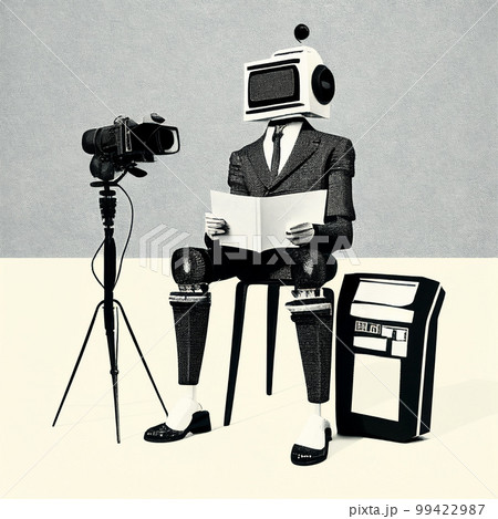 artificial intelligence has replaced humans in...のイラスト素材 [99422987] - PIXTA