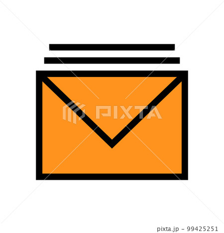 Stack mail icon line isolated on white...のイラスト素材 [99425251] - PIXTA