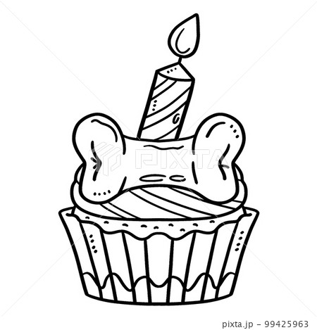 Happy Birthday Cupcake Clipart Black And White