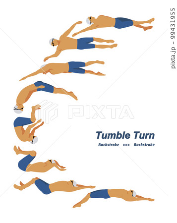 クイックターンのイラスト Tumble turn 背泳ぎのターンのイラスト素材 [99431955] - PIXTA