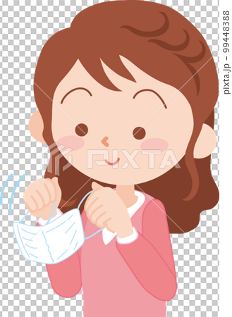 Remove mask _ woman - Stock Illustration [99448388] - PIXTA