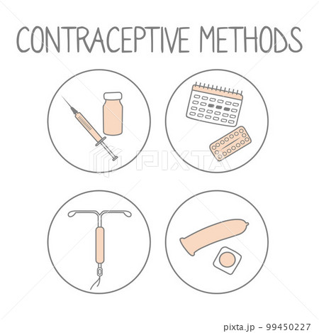 Contraceptive methods icon set. Prevent...のイラスト素材 [99450227] - PIXTA